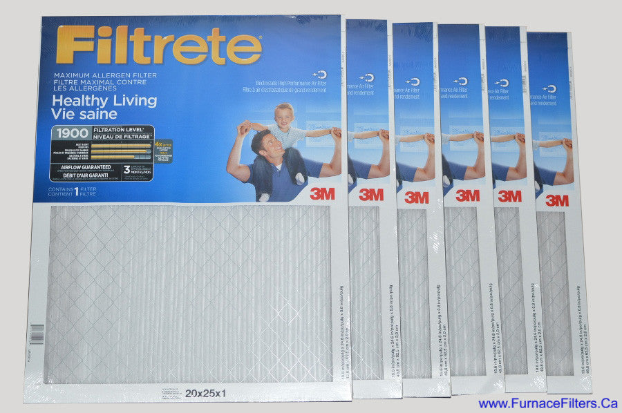 3M Filtrete 20x25x1 Furnace Filter MPR 1900. Case of 6 Default Title