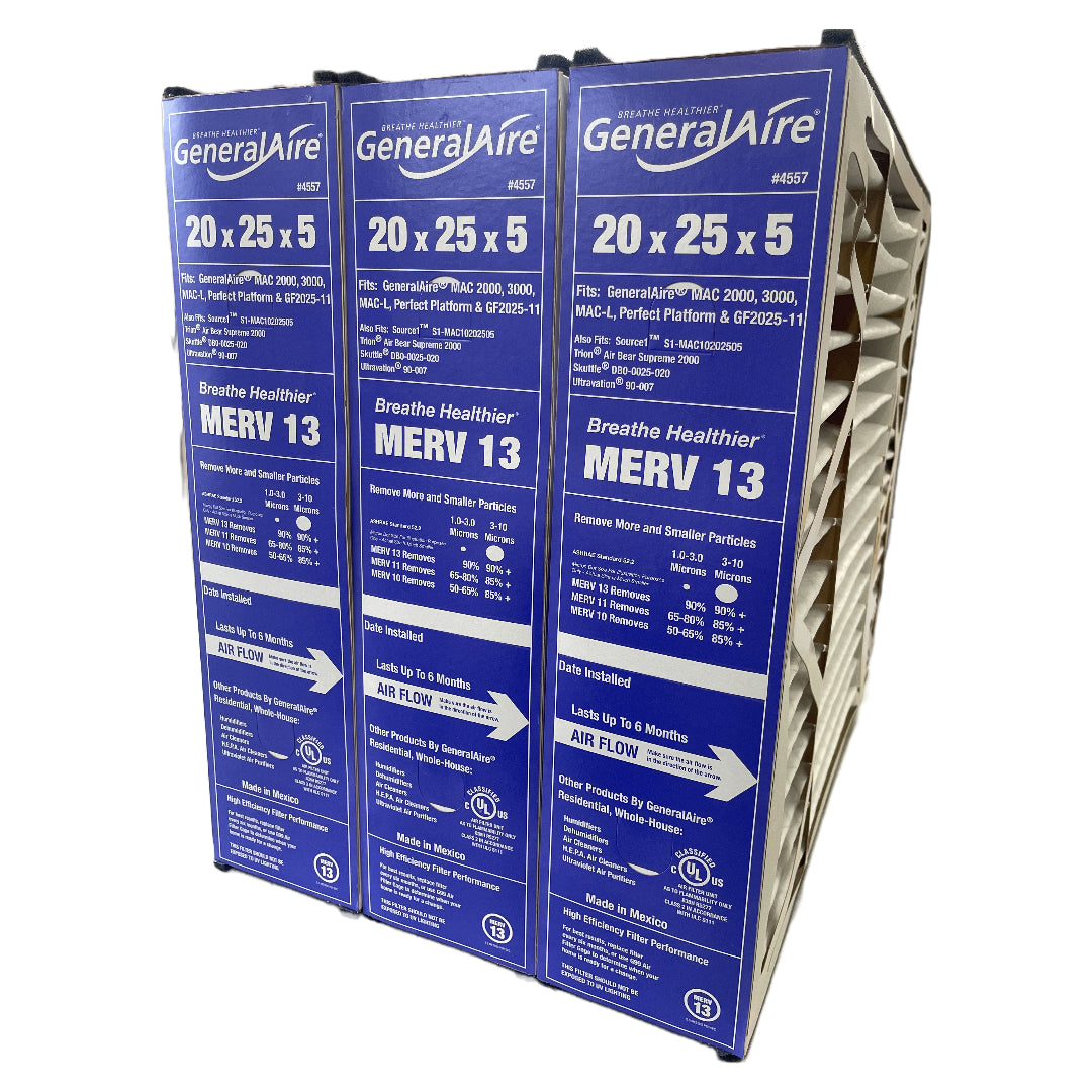 Generalaire 4557 Furnace Filter 20x25x5 MERV 13 for MAC 2000. Actual ...