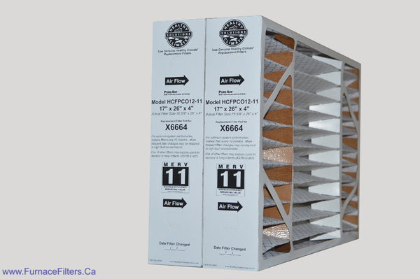 Lennox X6664 Furnace Filter 17x26x4 Healthy Climate MERV 11 for PCO-12C ...